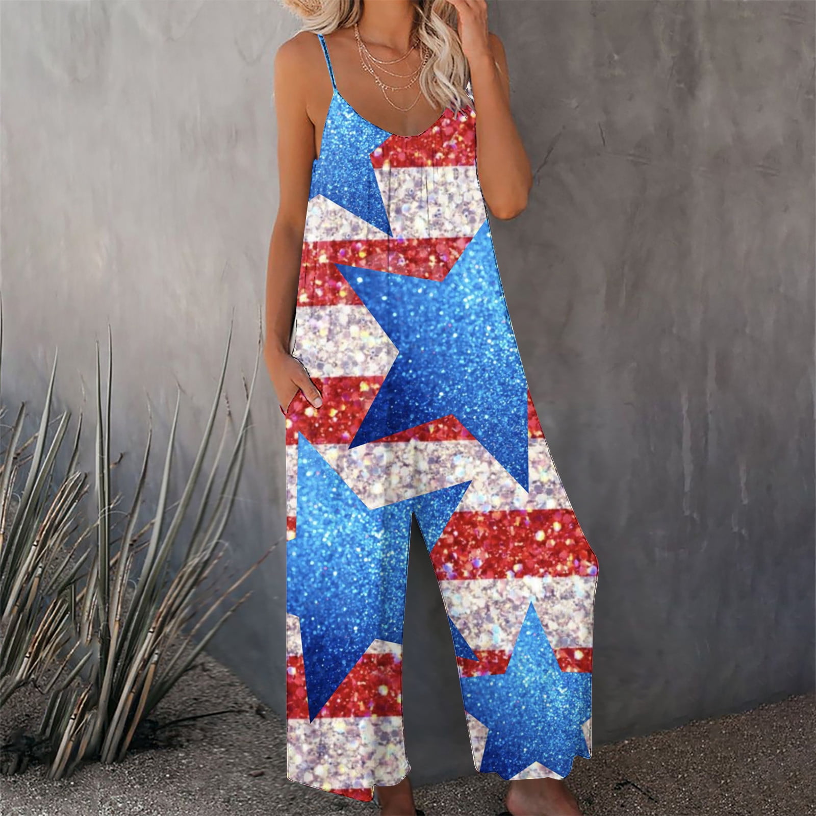 SELONE American Flag Rompers for Women Star Striped Fashion Holiday ...