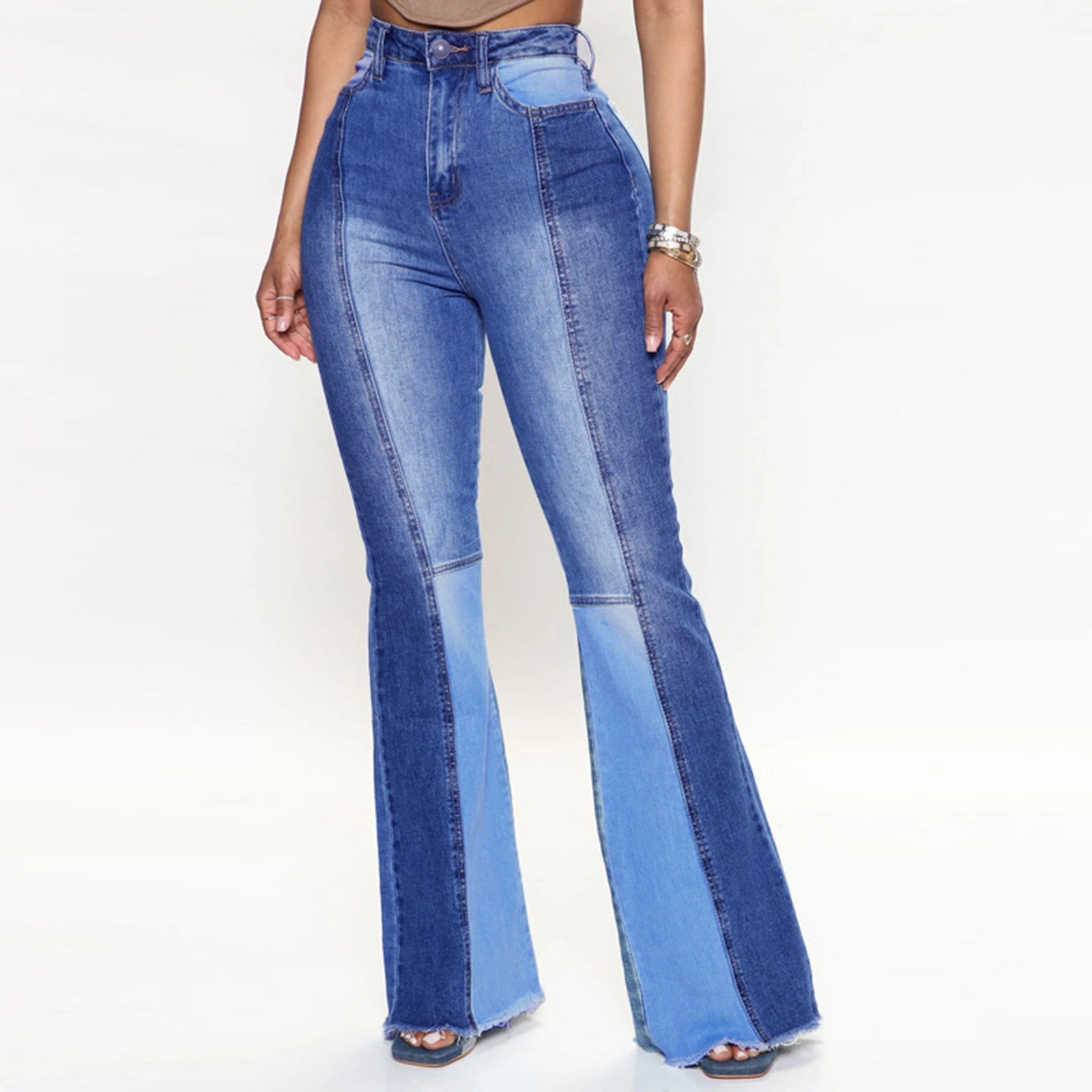 SELONE Bootcut Jeans for Women Petite High Waist Stretch Polyester ...