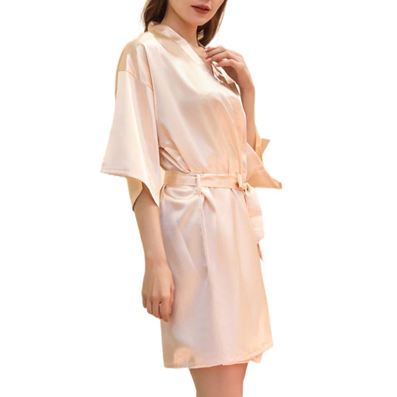 SELONE Bridal Robe for Wedding Day Short Length Lightweight Solid 3/4 ...