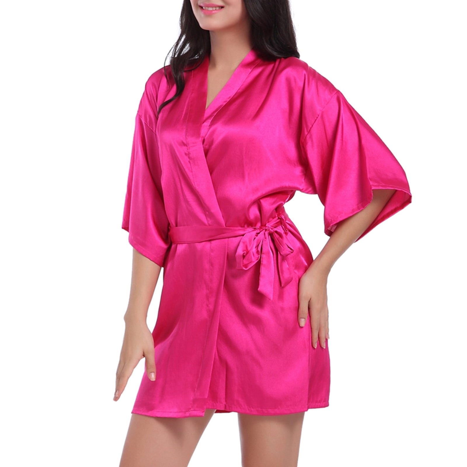 SELONE Bridesmaid Robes for Wedding Day Hot Pink Short Length ...