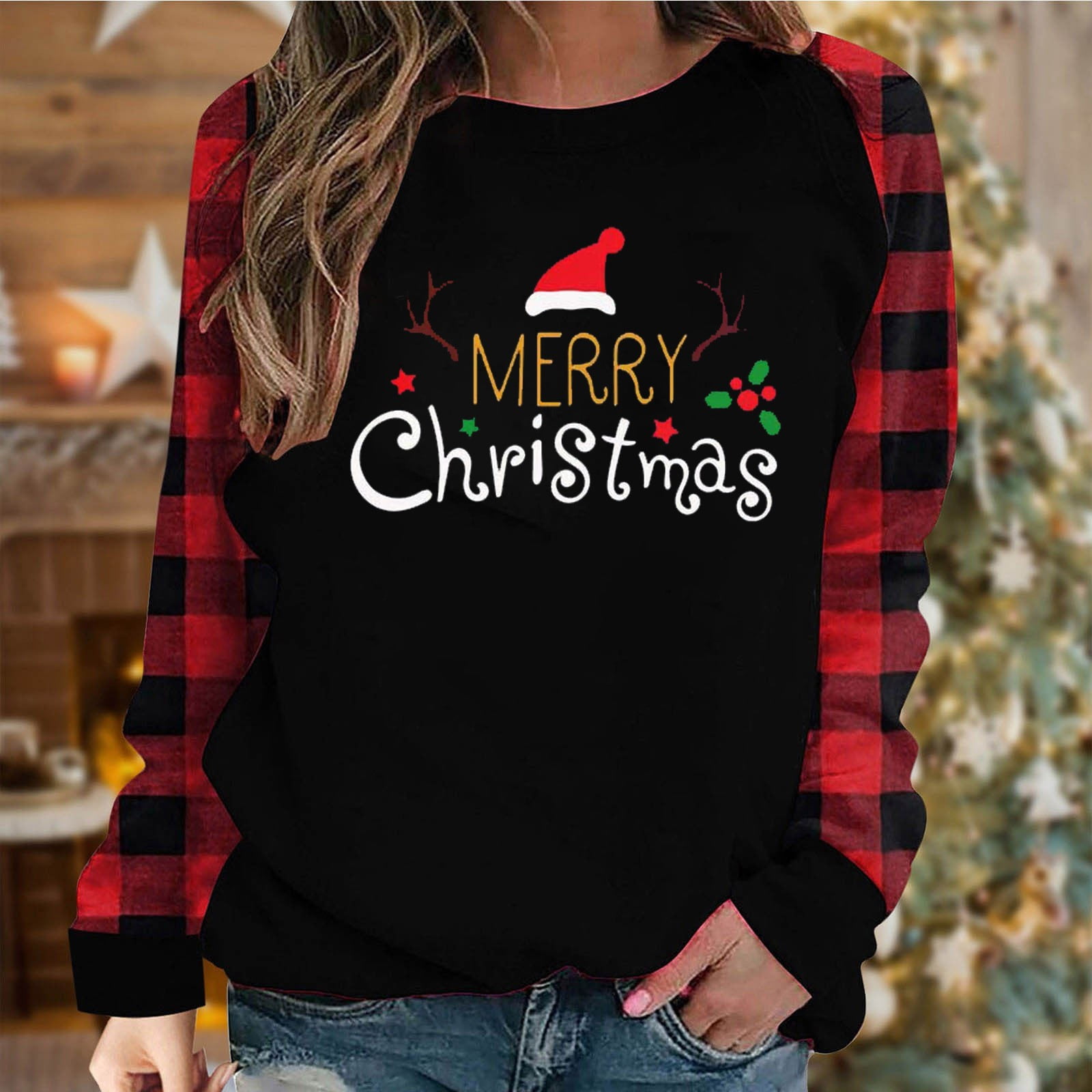 SELONE Christmas Clothes Women Long Sleeve Xmas Pullover Tops Merry ...