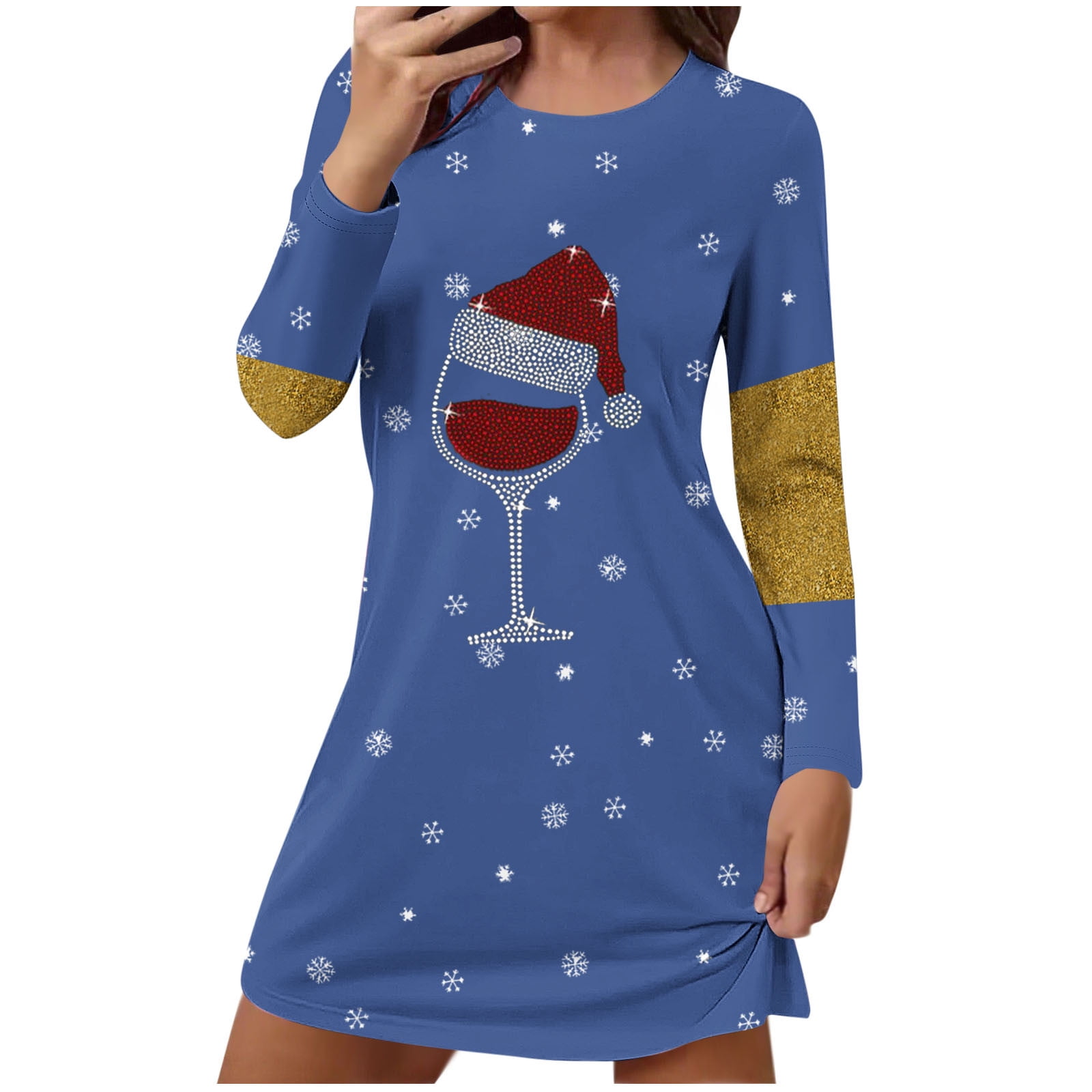 Lorytime Christmas Nightgowns Womens Red Wine Glass Short Bathrobes ...