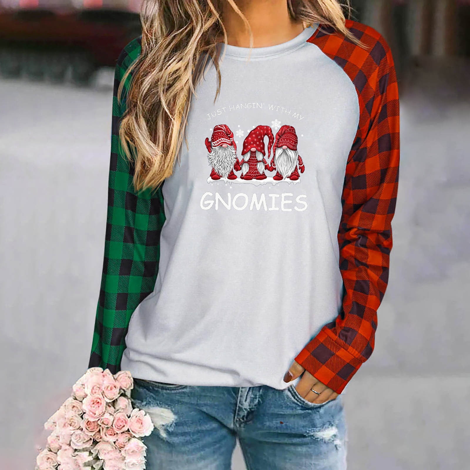 SELONE Christmas Shirts for Women Holiday Time Long Sleeve Xmas ...