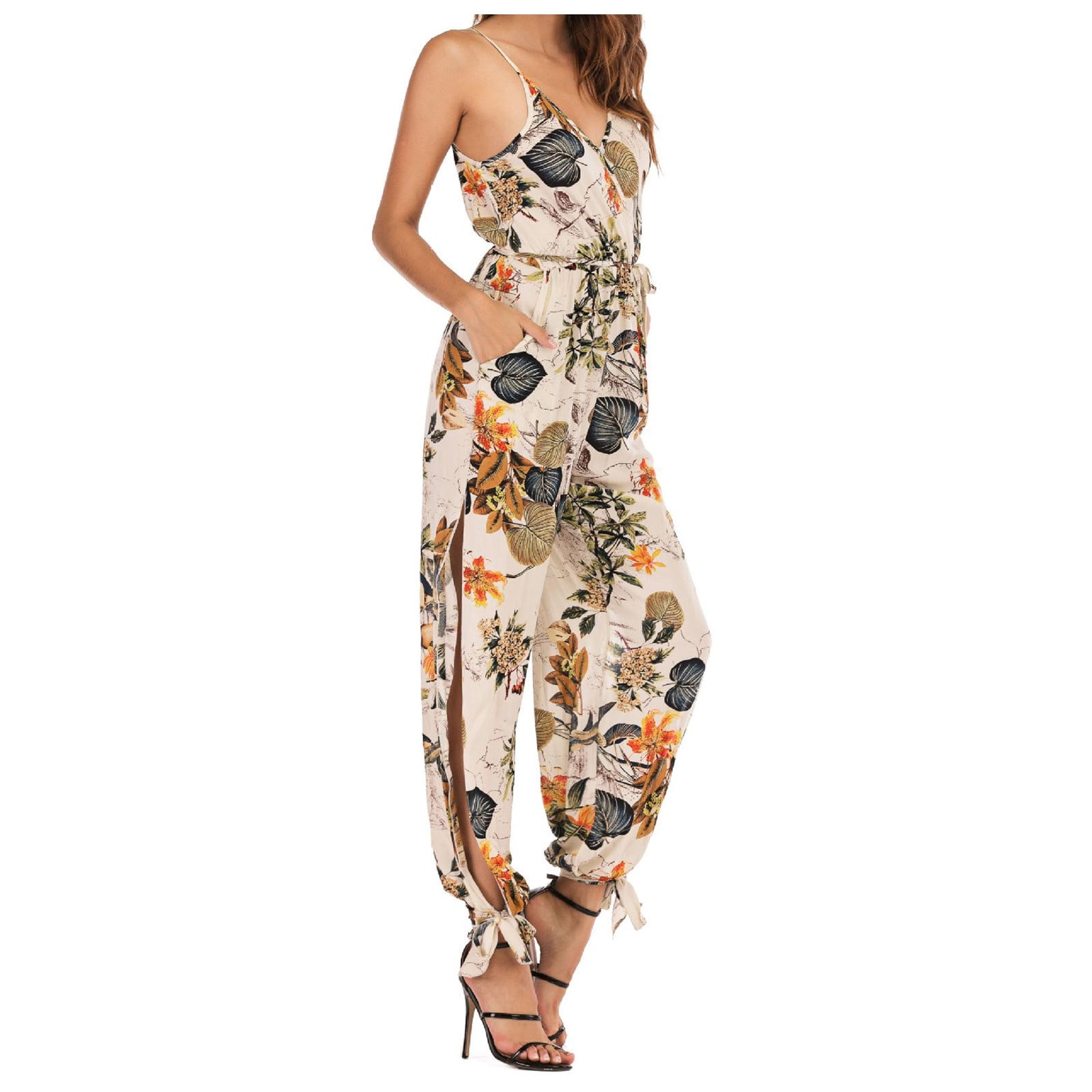 SELONE Dressy Jumpsuits for Women Casual Halter Suspender Long Pant ...