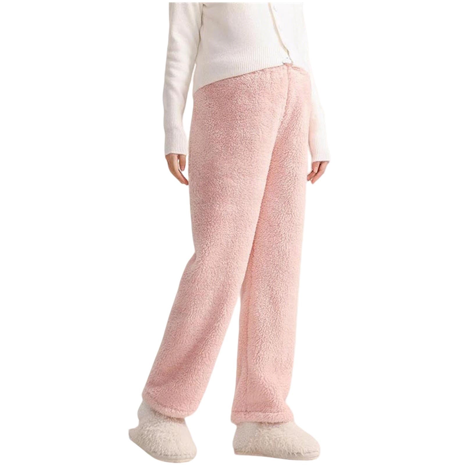 SELONE Fleece Lined Pants Maternity Women Over The Belly Trousers ...