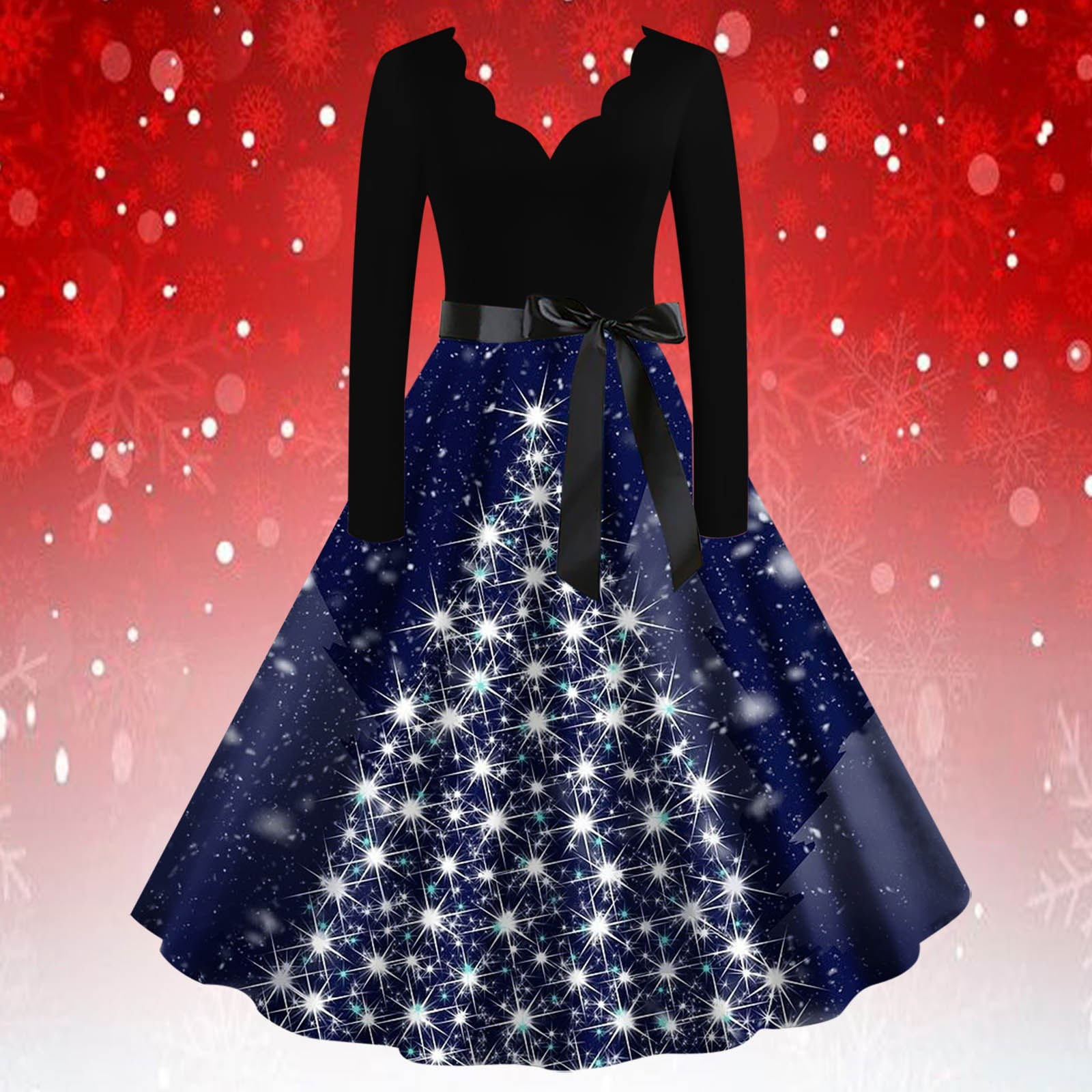 SELONE Formal Christmas Party Dresses Woman Midi Long Sleeve Cocktail ...