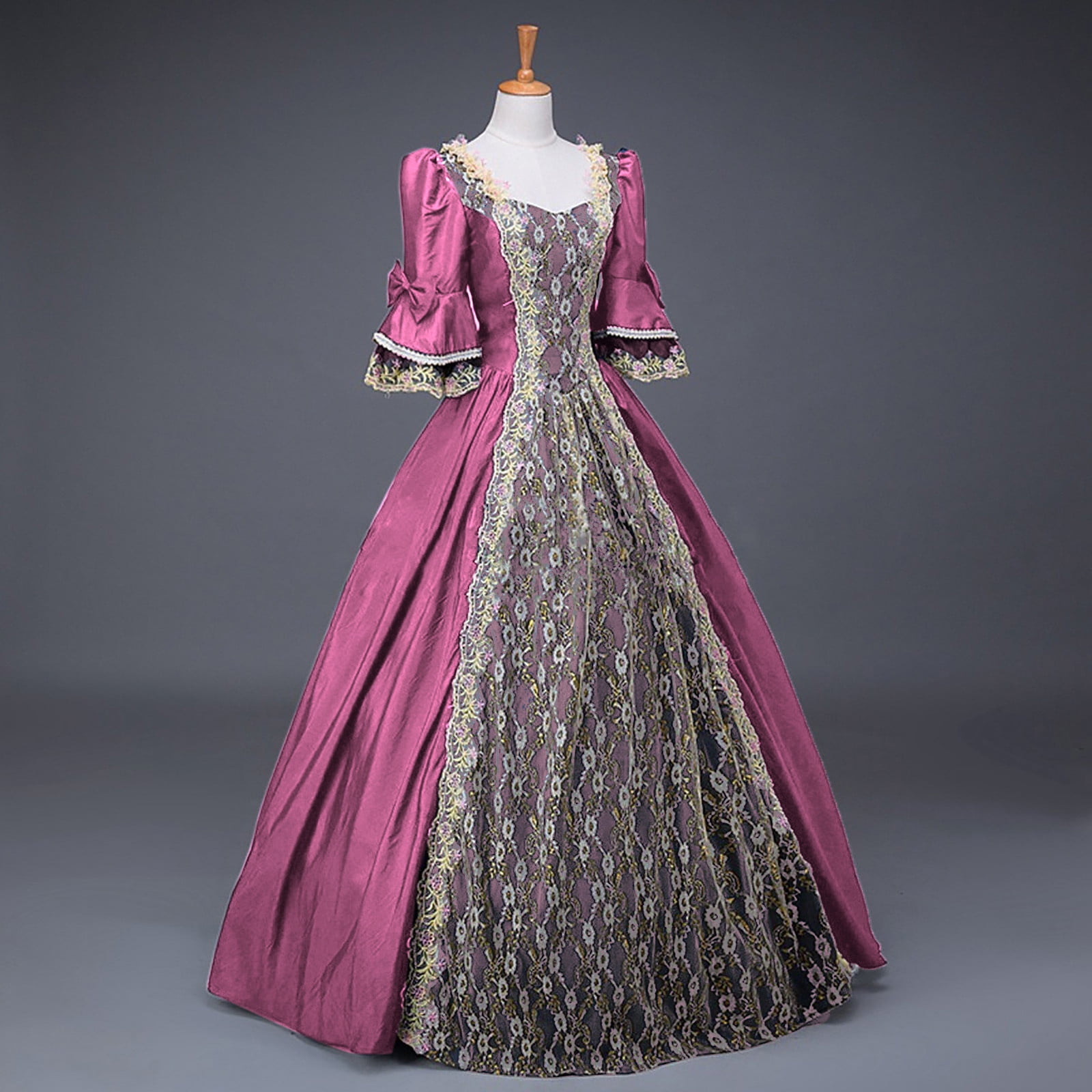 SELONE Gothic Renaissance Dress for Women Halloween Bell Sleeve Classic ...