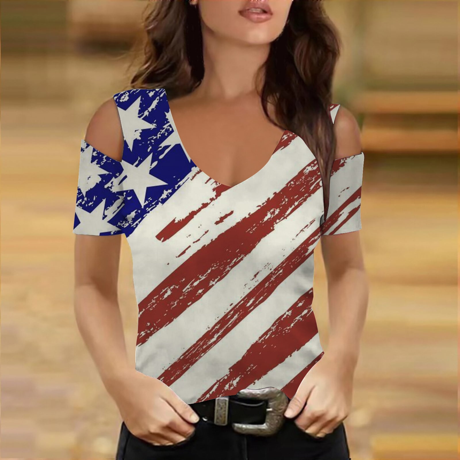 SELONE Independence Day Tank Tops Red White Blue Clothing Plus Size ...