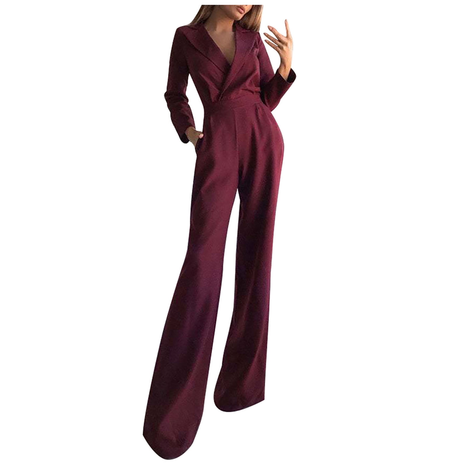 SELONE Jumpsuits for Women Casual Long Sleeve Summer Loose Fit Long ...