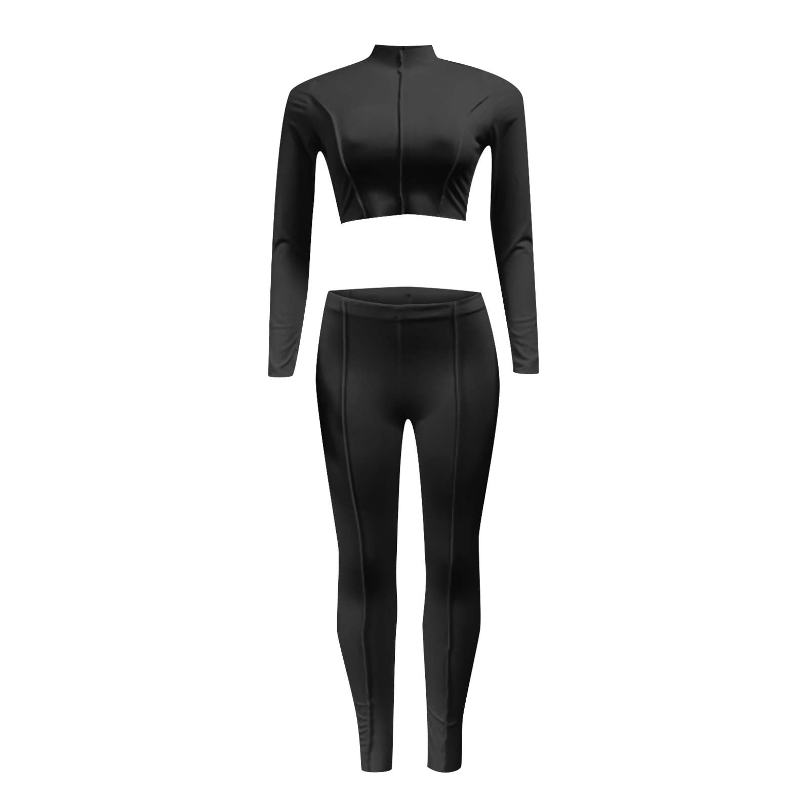 SELONE Legging Sets For Women 2 Piece Long Sleeve Pullover Tops Long Leggings Crop Crew Neck ...