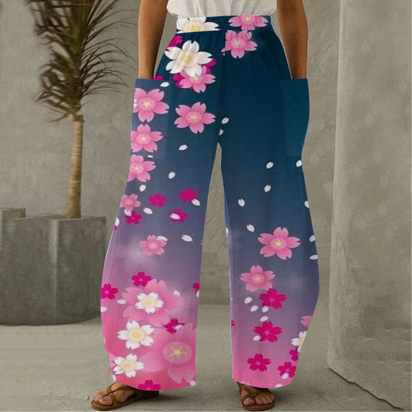 SELONE Linen Pants for Women Plus Size Petite Drawstring With Pockets ...