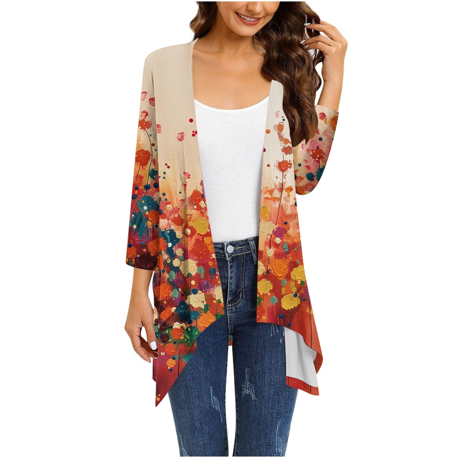 SELONE Long Cardigans for Women Trendy Long Sleeve Plus Size Tunic Open ...