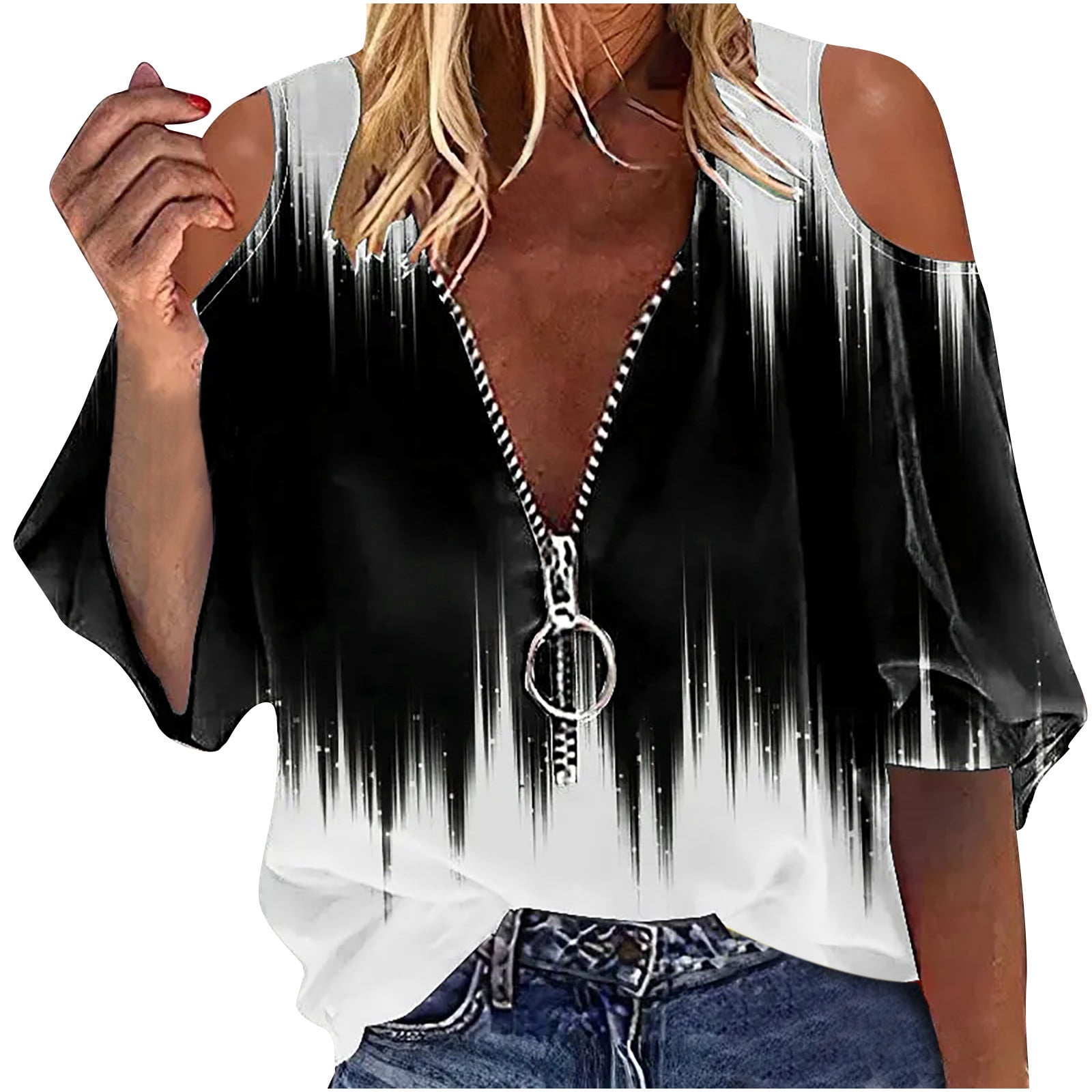 SELONE Off the Shoulder Tops for Women Summer Tops Graphic Off the ...