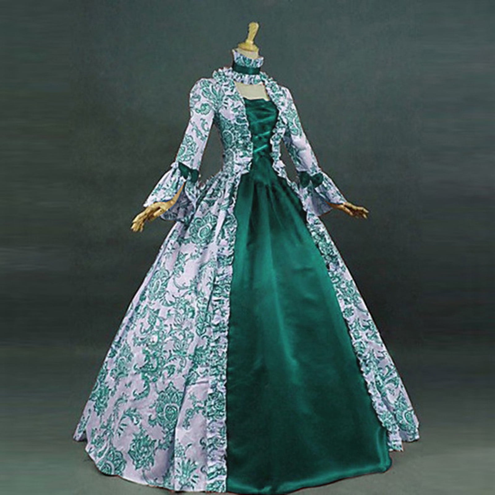 SELONE Vintage Gothic Court Dress for Women Halloween Bell Sleeve ...