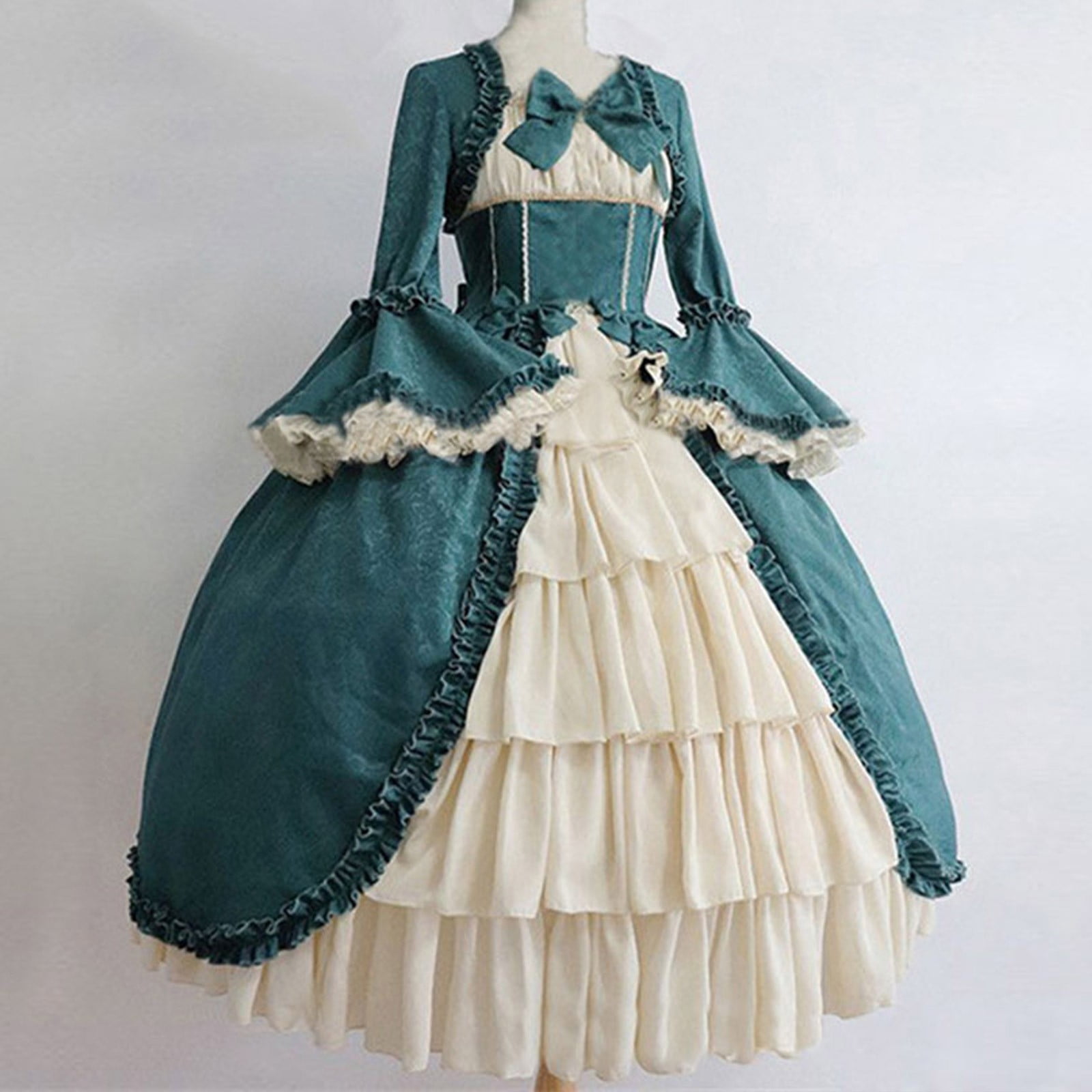 SELONE Vintage Gothic Court Dress for Women Halloween Flare Sleeve ...