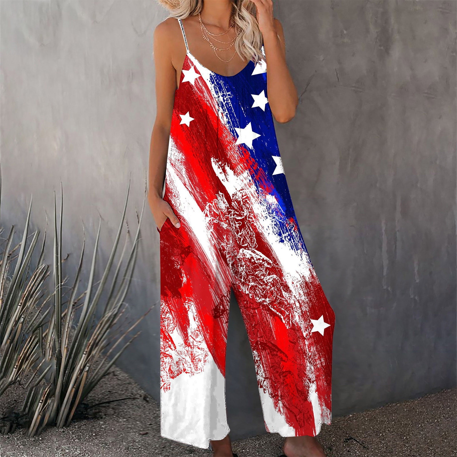 SELONE Women Dresses Casual Pride Sleeveless V Neck Mini American ...