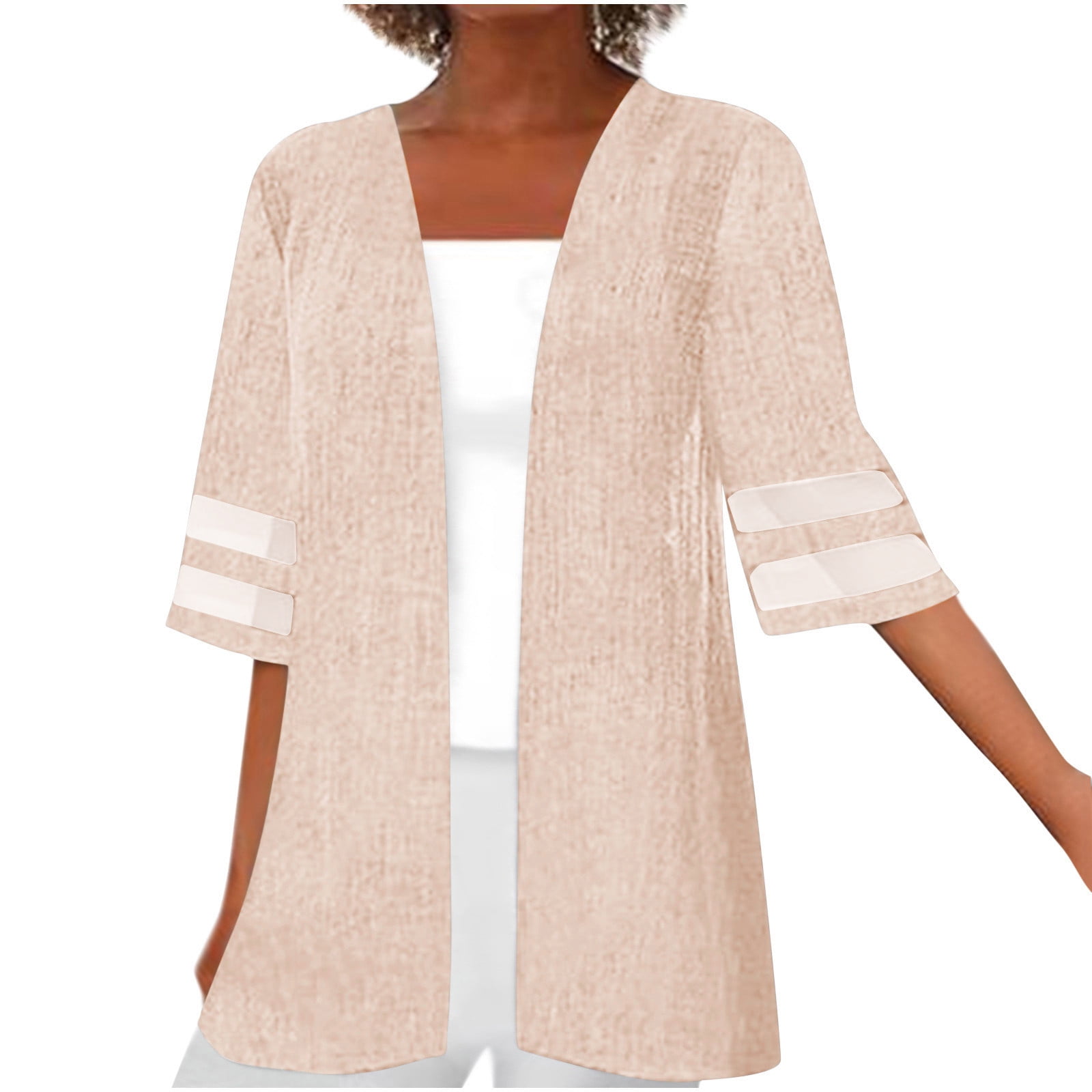 SELONE Womens 3/4 Sleeve Cardigan Knit Sweaters Open Front Shrug ...