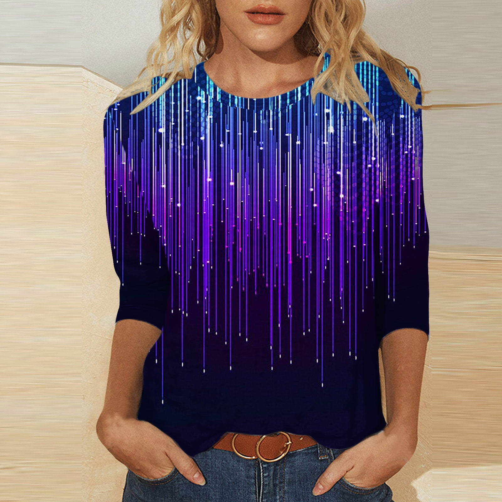 SELONE Womens Dressy Tops for Holidays 3/4 Sleeve Going out Tops ...