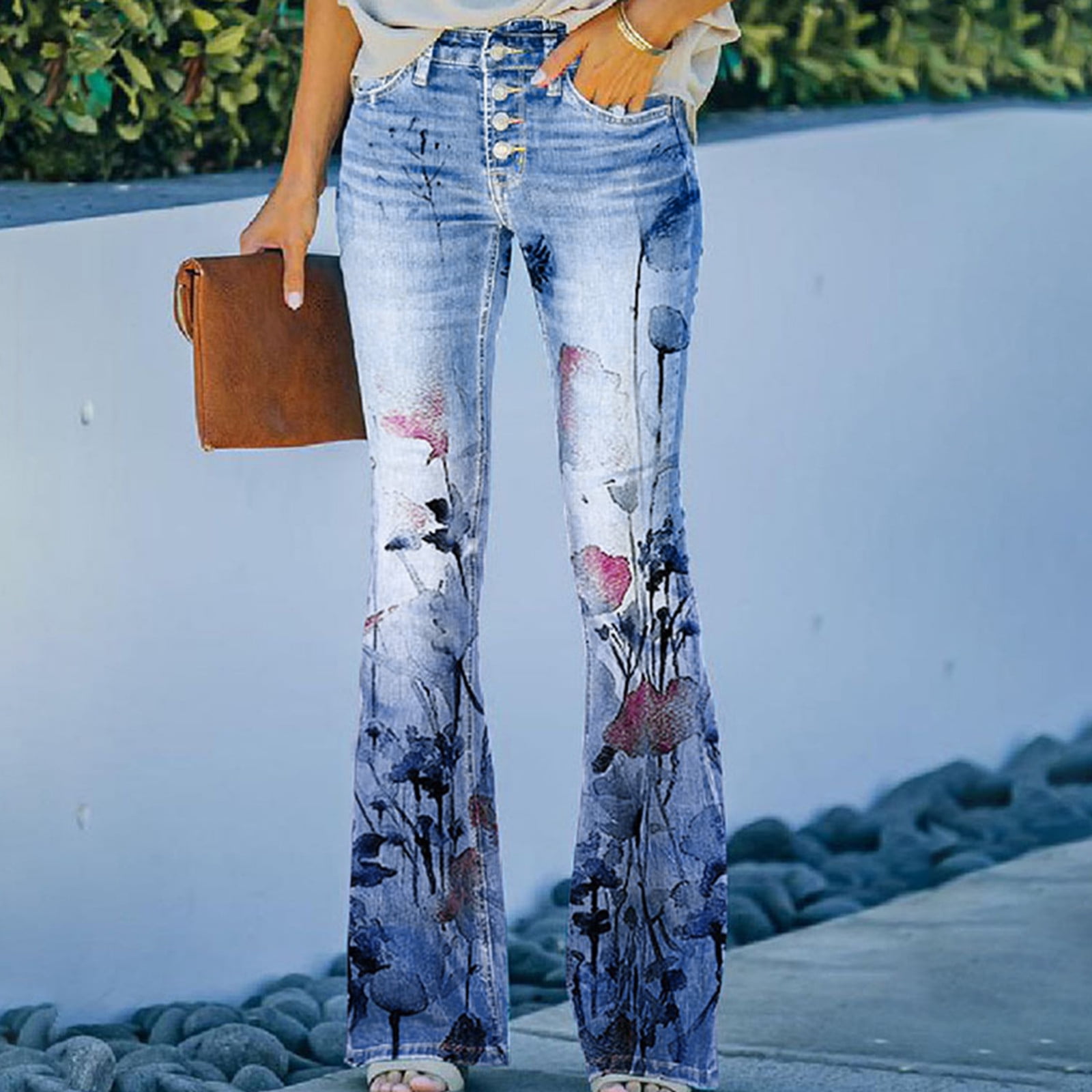 SELONE Womens Jeans High Waisted Mom Jeans Skinny Fitted Denim Elastic ...