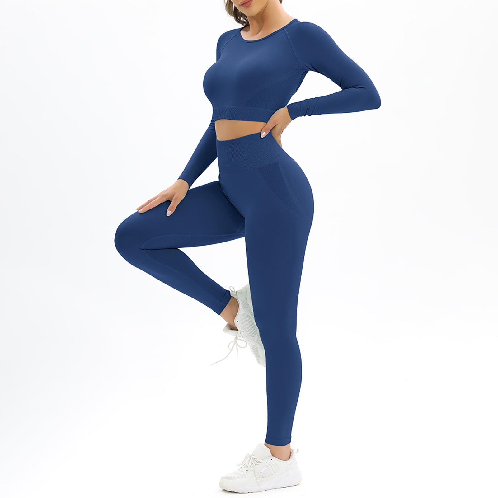 SELONE Workout Outfits for Women 2 Piece Active Solid Outfits Leggings ...