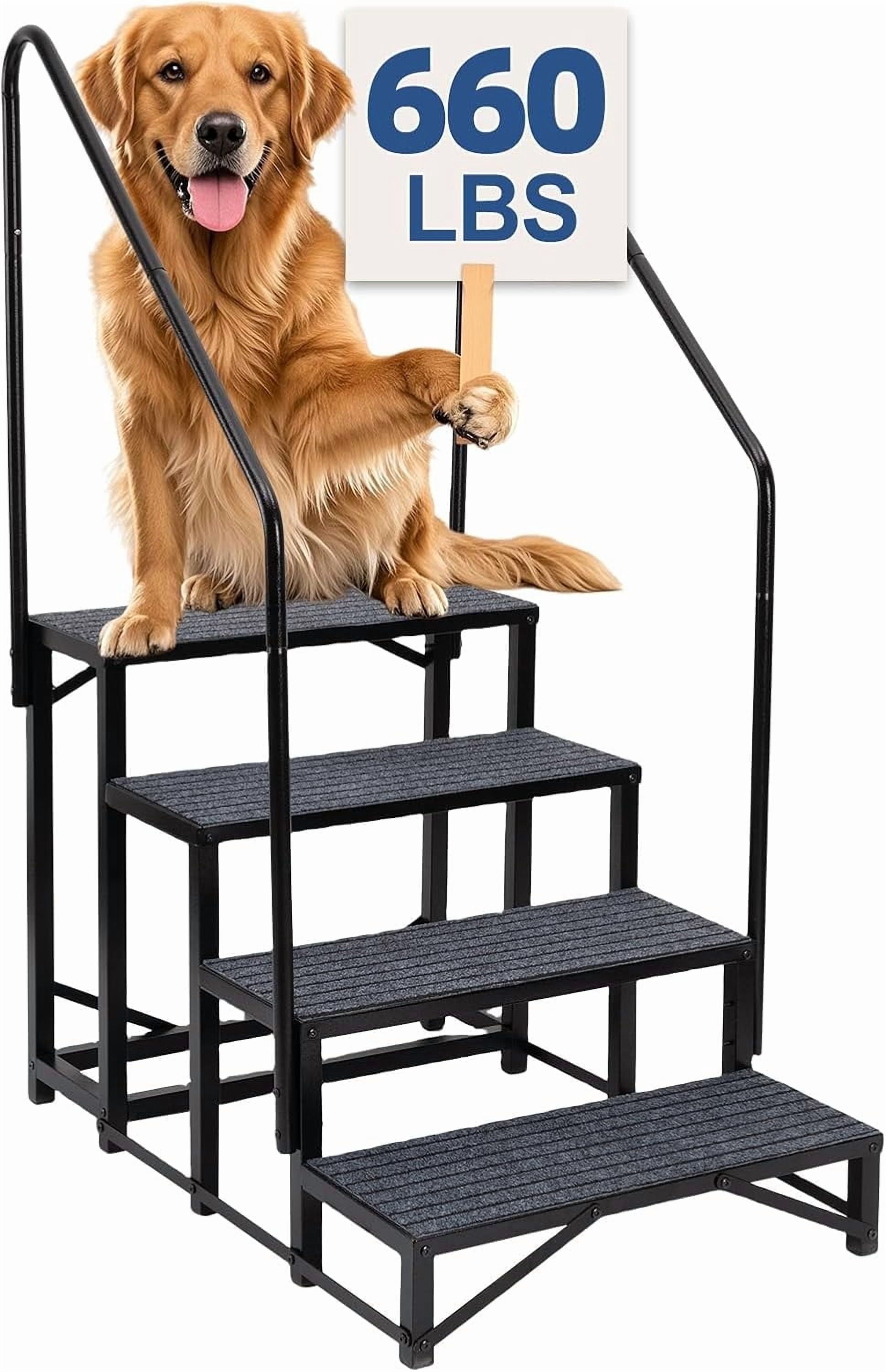 SELOOYE RV Steps with 2 Handrails, 4-Tier RV Stairs, 660lbs Heavy-Duty ...
