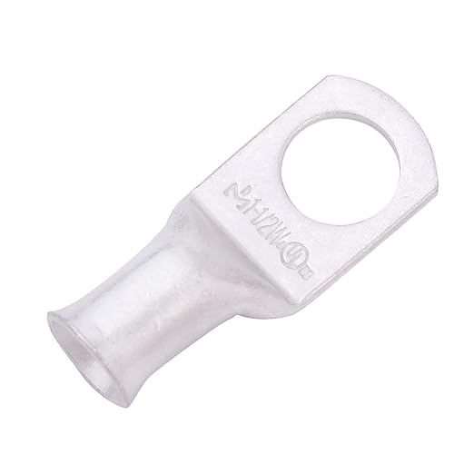 SELTERM 10pcs 1 AWG-1/2" Stud Tinned Copper Wire Lugs, Heavy Duty Battery Cable Ends,1 Gauge ...