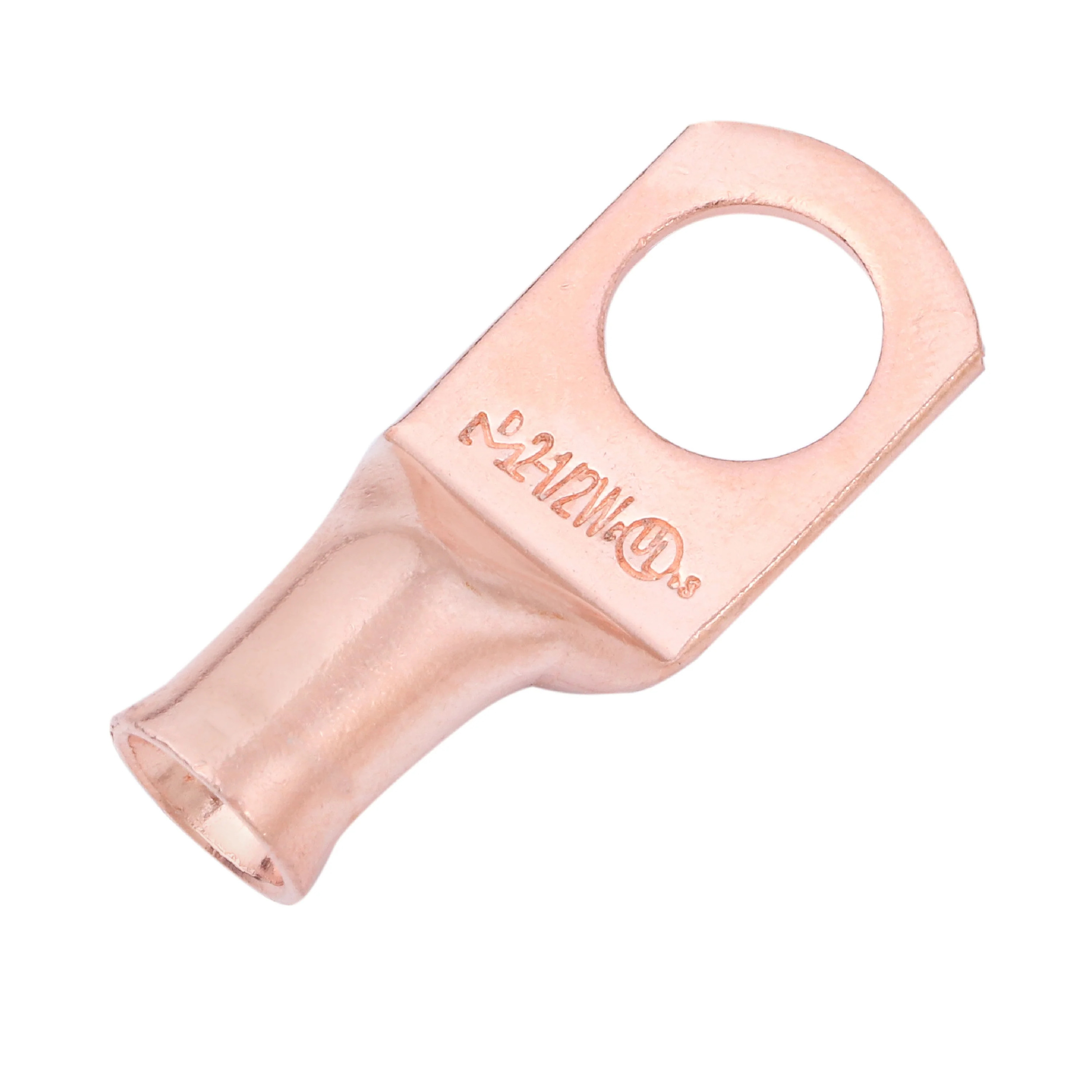 SELTERM 2 AWG 1/2" Ring Battery Cable End Terminal Lugs Bare Copper 2ea ...