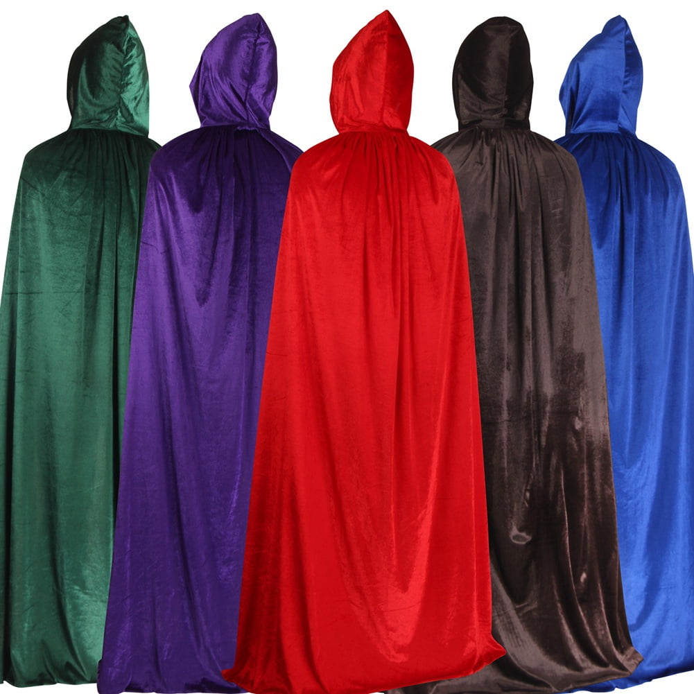 SELVERCELL Kids Hooded Velvet Cloak Cape Solid Color Christmas ...