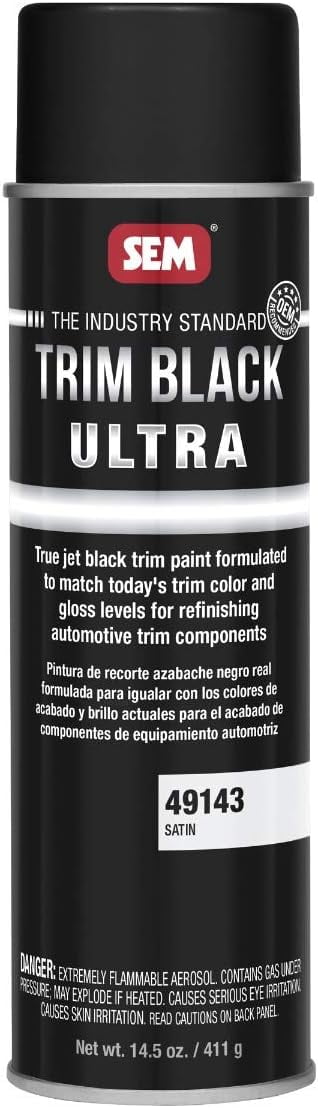SEM 49143 Trim Black Ultra, Black Spray Paint with Satin Finish ...