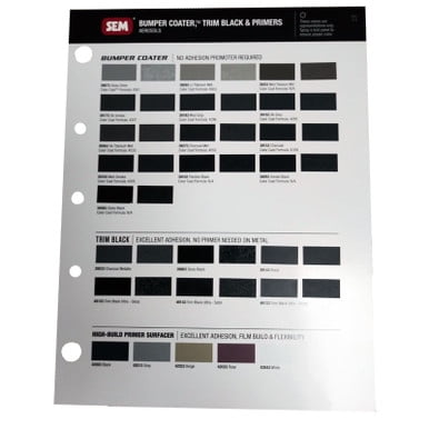 SEM Bumper Coater, Trim Black and Primers Color Chart - Walmart.com