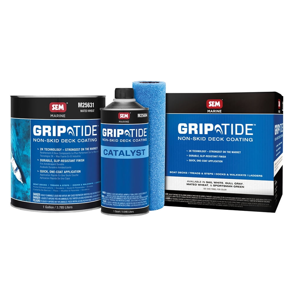SEM GripTide Non-Skid Deck Coating Kit for Concrete, Wood, Fiberglass ...