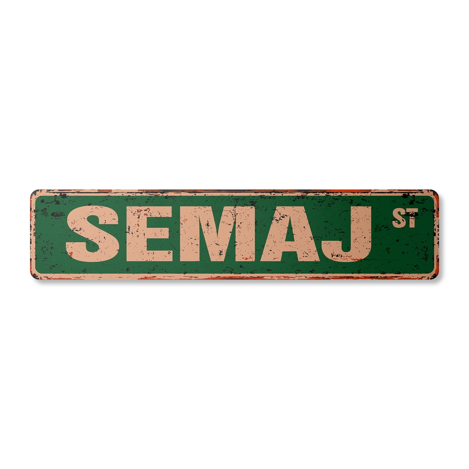SEMAJ Vintage Plastic Street Sign Childrens Name Room Sign | Indoor ...