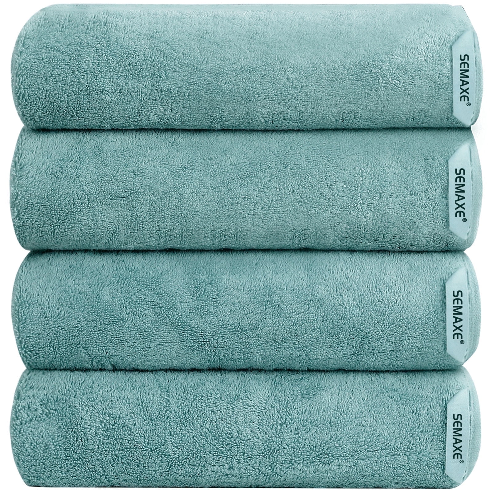 SEMAXE Bath Towels 4-Pack 28x55" - Ultra Soft & Super Absorbent Organic ...