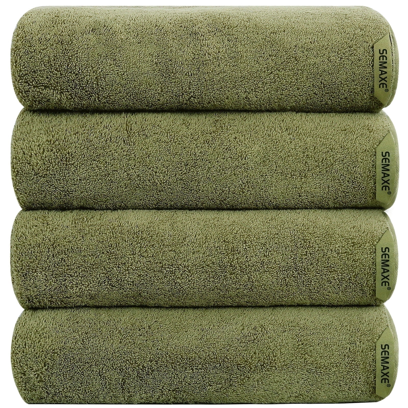 SEMAXE Bath Towels 4-Pack 28x55" - Ultra Soft & Super Absorbent Organic ...