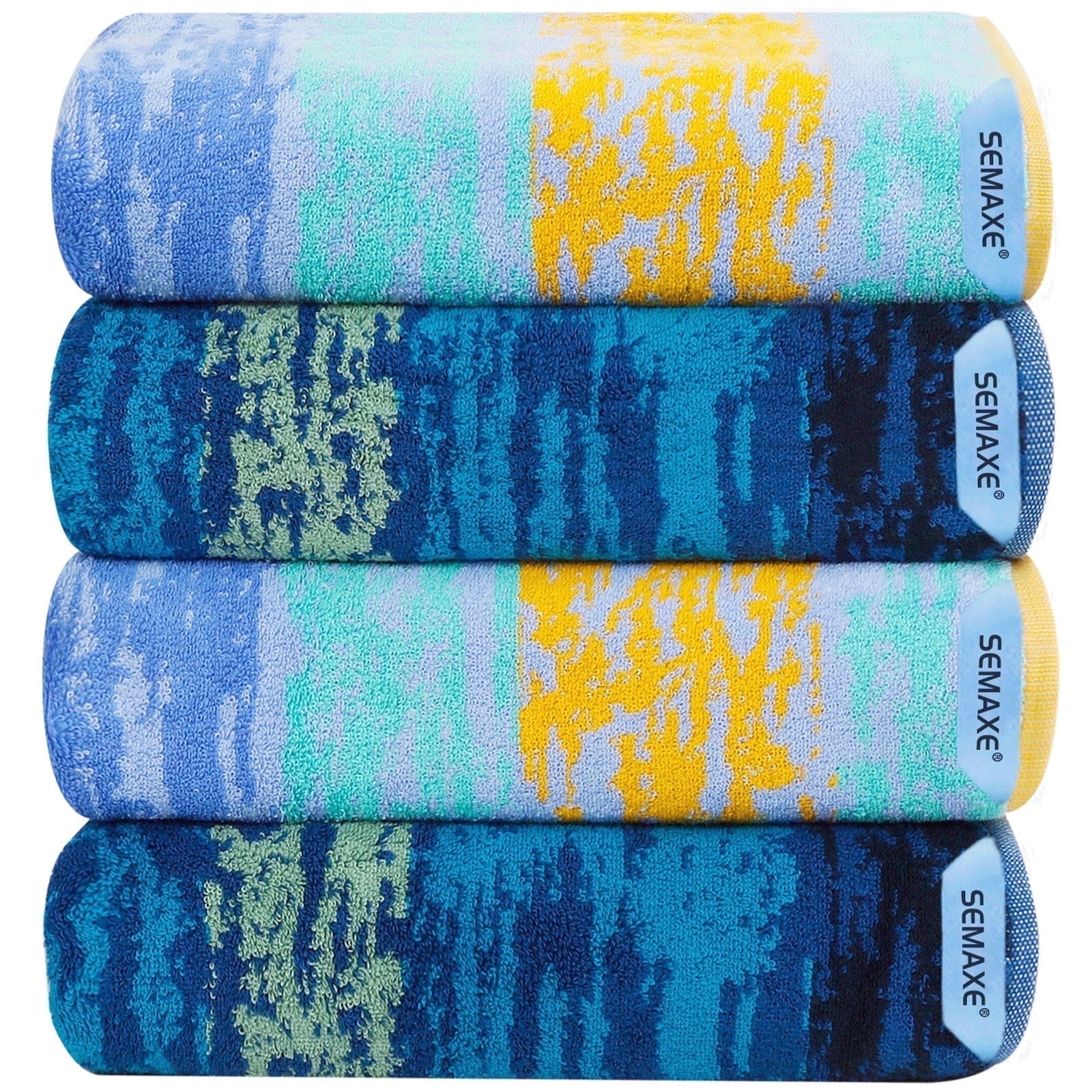 SEMAXE Bath Towels 4-Pack 28x55" - Ultra Soft & Super Absorbent Organic ...