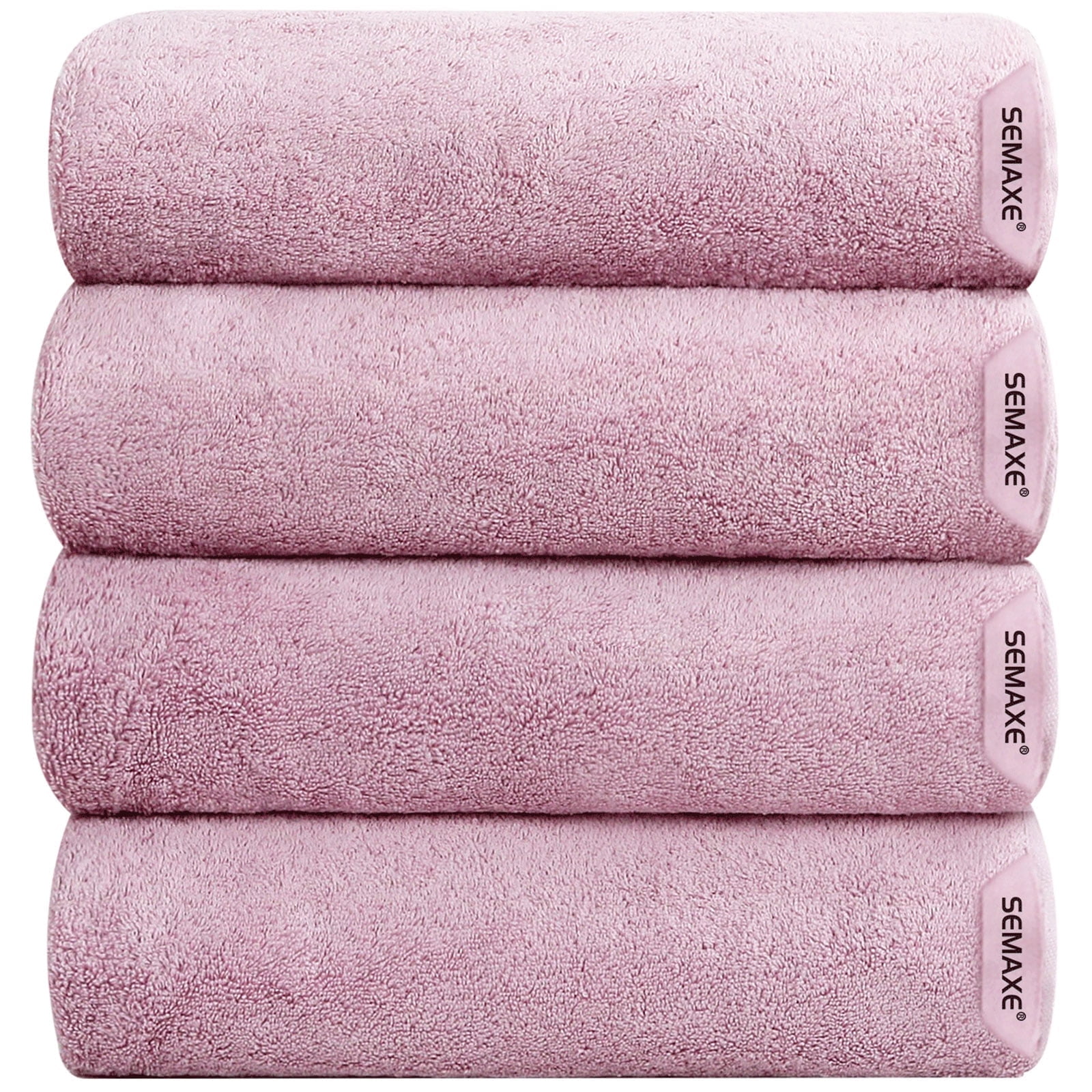 SEMAXE Bath Towels 4-Pack 28x55" - Ultra Soft & Super Absorbent Organic ...