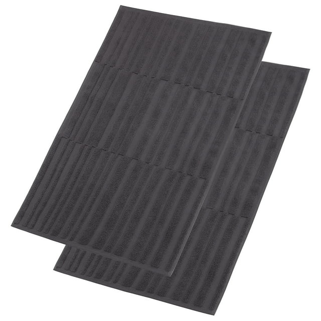 SEMAXE Thick Bathroom Mat, Gray Cotton, Foot Massage Design, 2 Pack ...