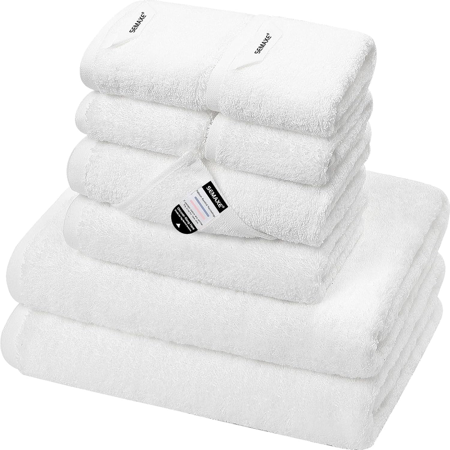 SEMAXE White Bath Towel Set, 100% Cotton - Walmart.com