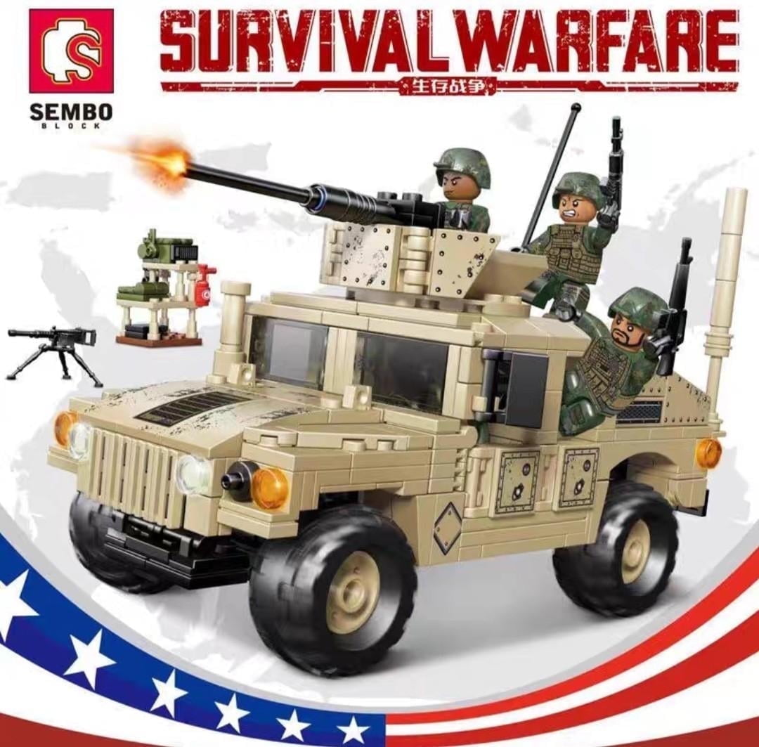 Sembo Block Building Blocks Light Armored Vehicle - Hummer M1114 ...