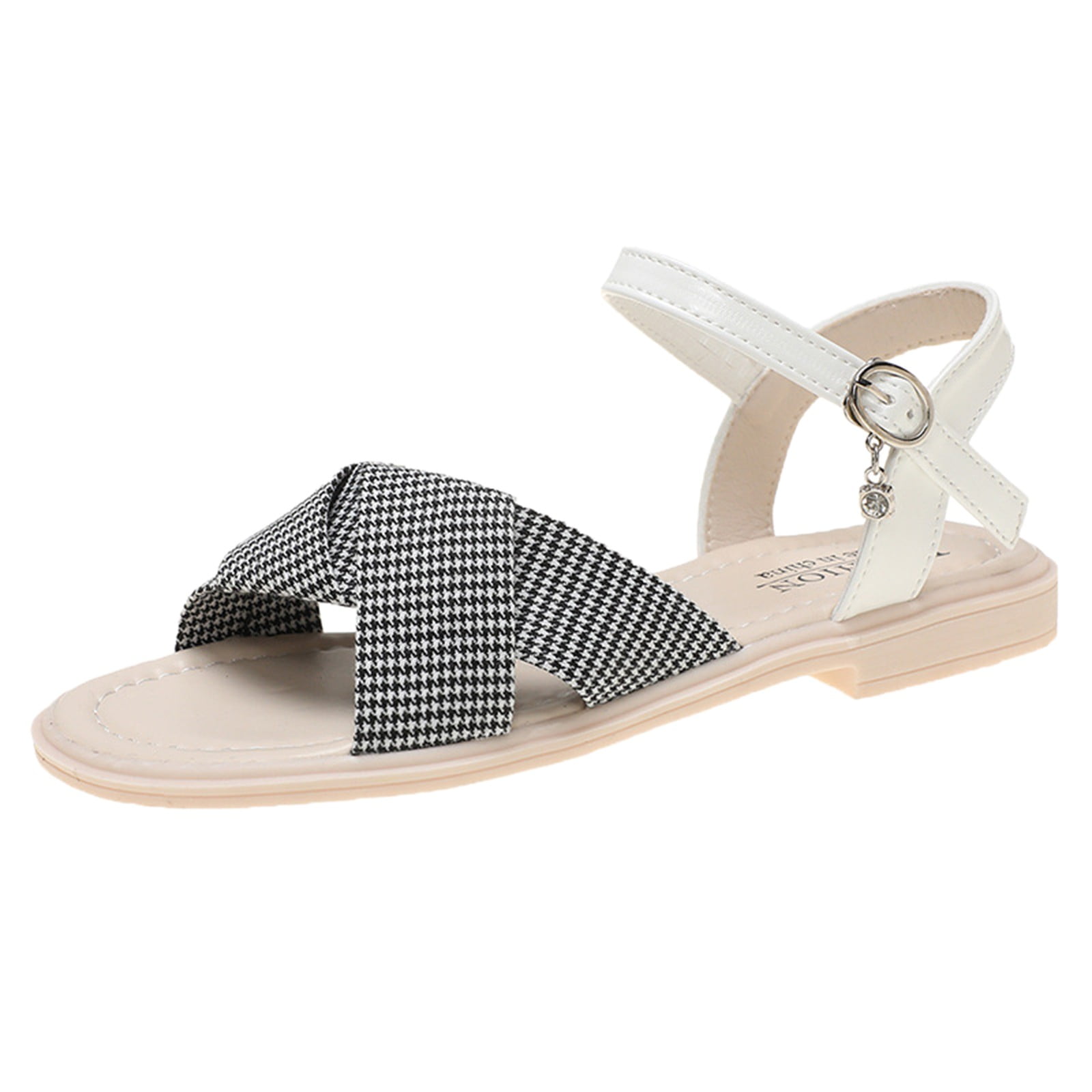 SEMIMAY Buckle Spring Toe Open Bottom Toe Summer Round And Simple ...