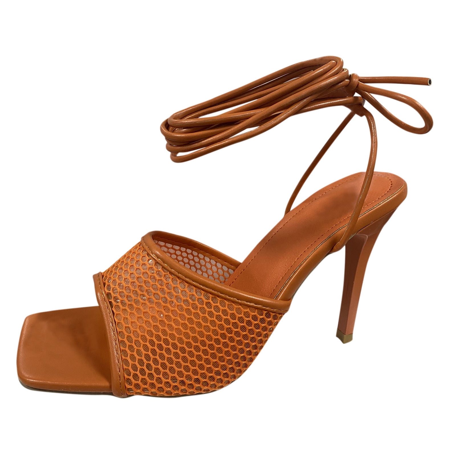 SEMIMAY High Fashion Sandals Thin Color Roman Ladies Strap Heel Mesh ...