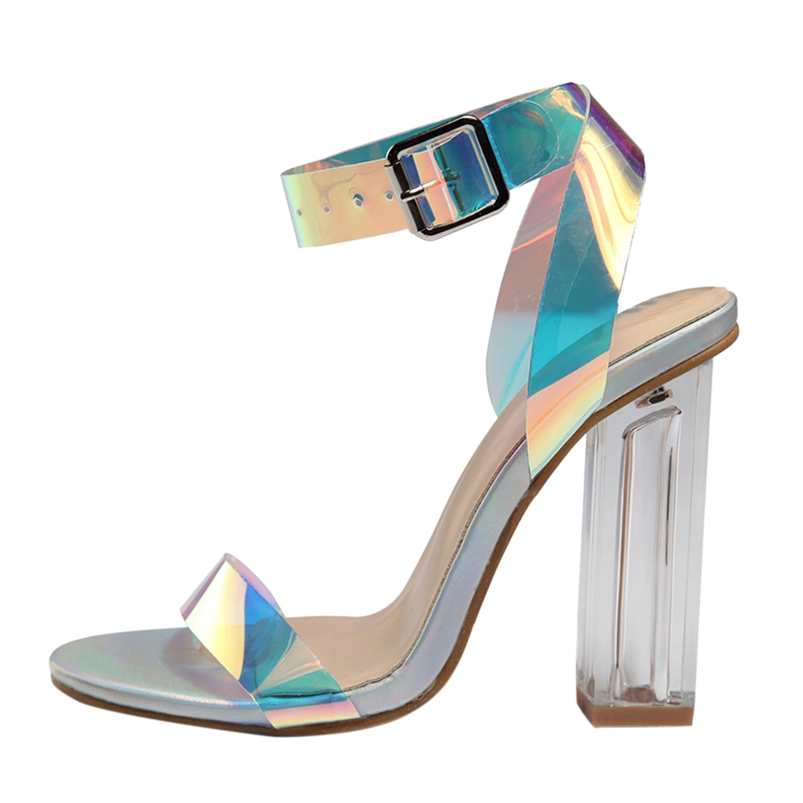 SEMIMAY High-Heel Sandals Round Toe Colorful Women's Heel Summer ...