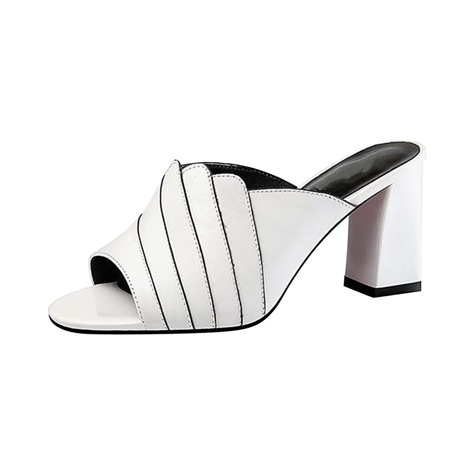 SEMIMAY Jelly Party Thick Red Wedge Ladies Block Platform Slippers ...