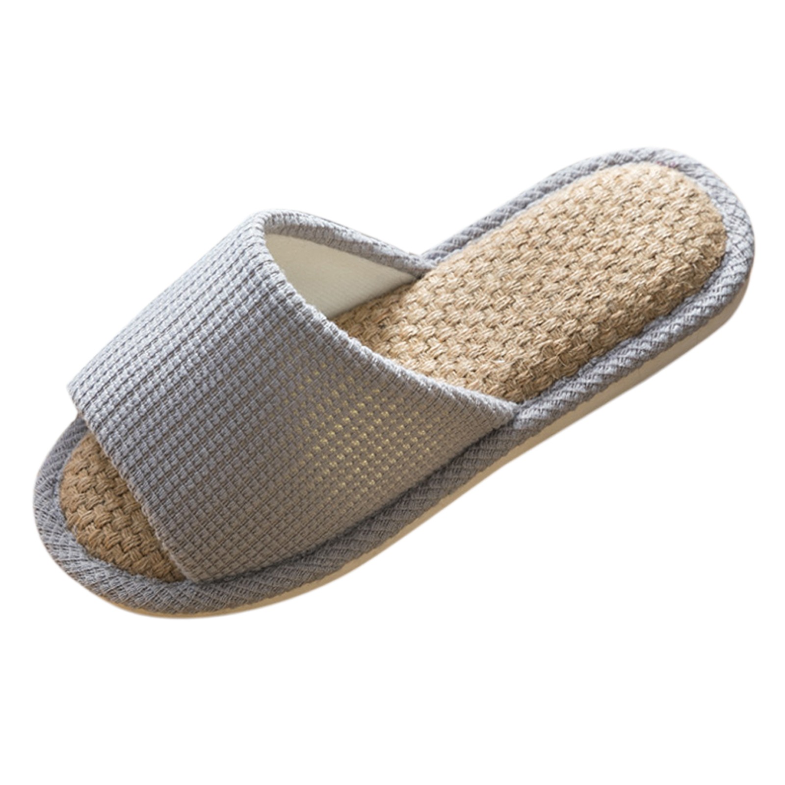 SEMIMAY Men Ladies Indoor Non Slip Home Slippers Four Seasons Linen ...