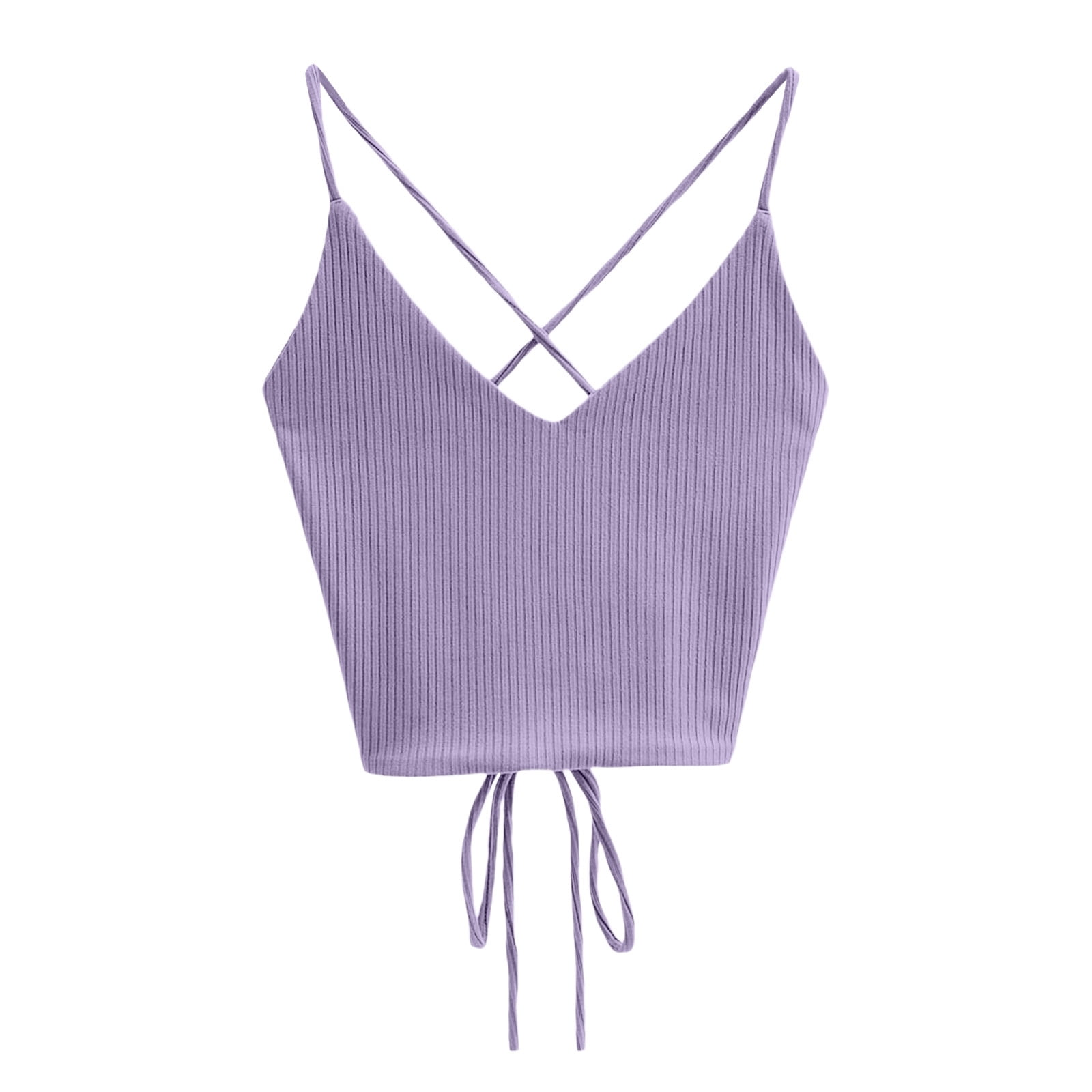 Semimay New Women Crop Tops Cute Summer Halter Solid Camis Fashion Casual Female Sleeveless