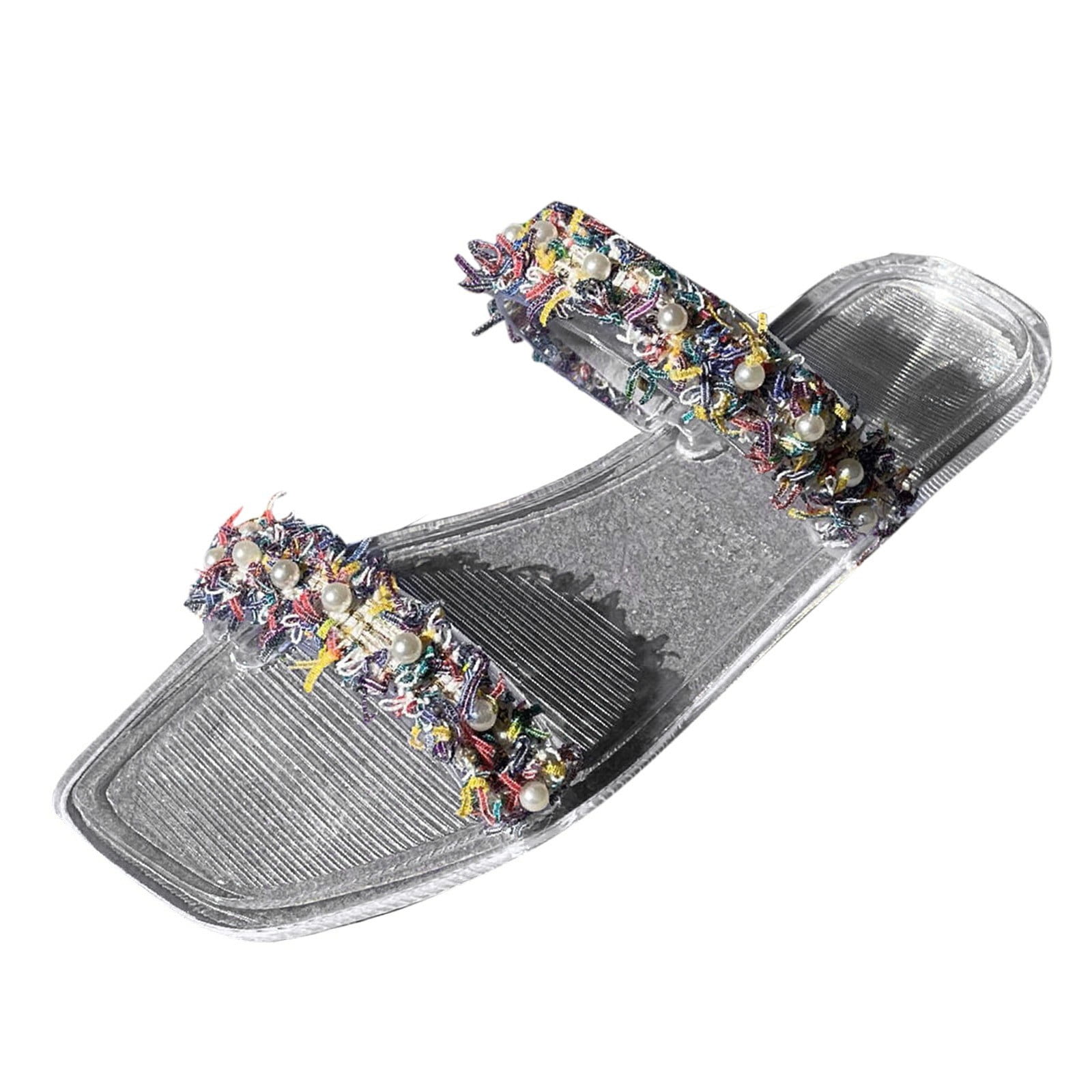 SEMIMAY Shoes Women Flat Spring Rhinestone Slippers Summer Bottom Large ...