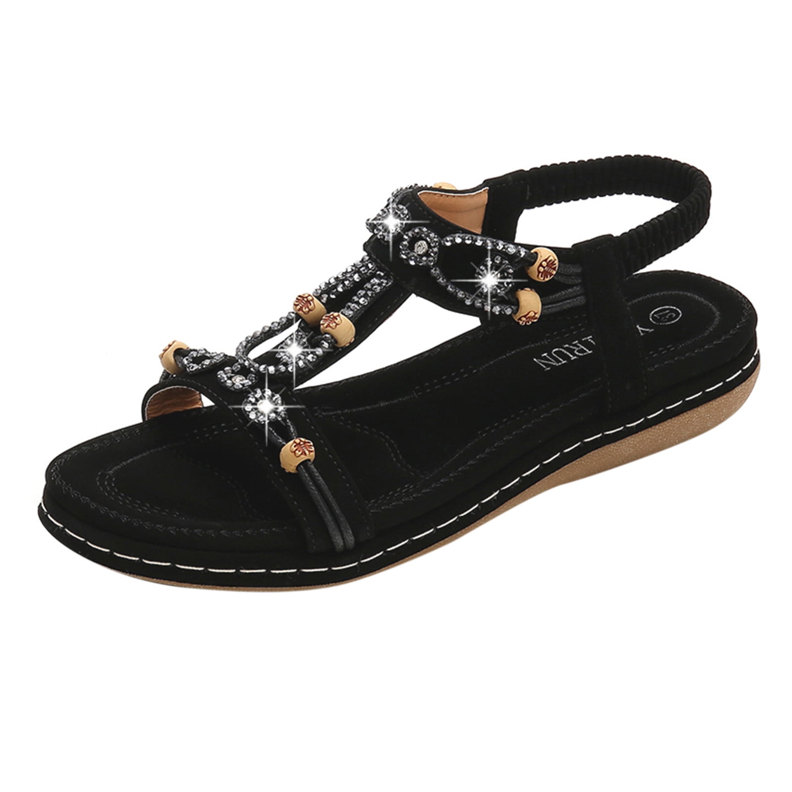 Semimay String Shoes Women Bead Bohemian Ladies Beach Elastic Casual