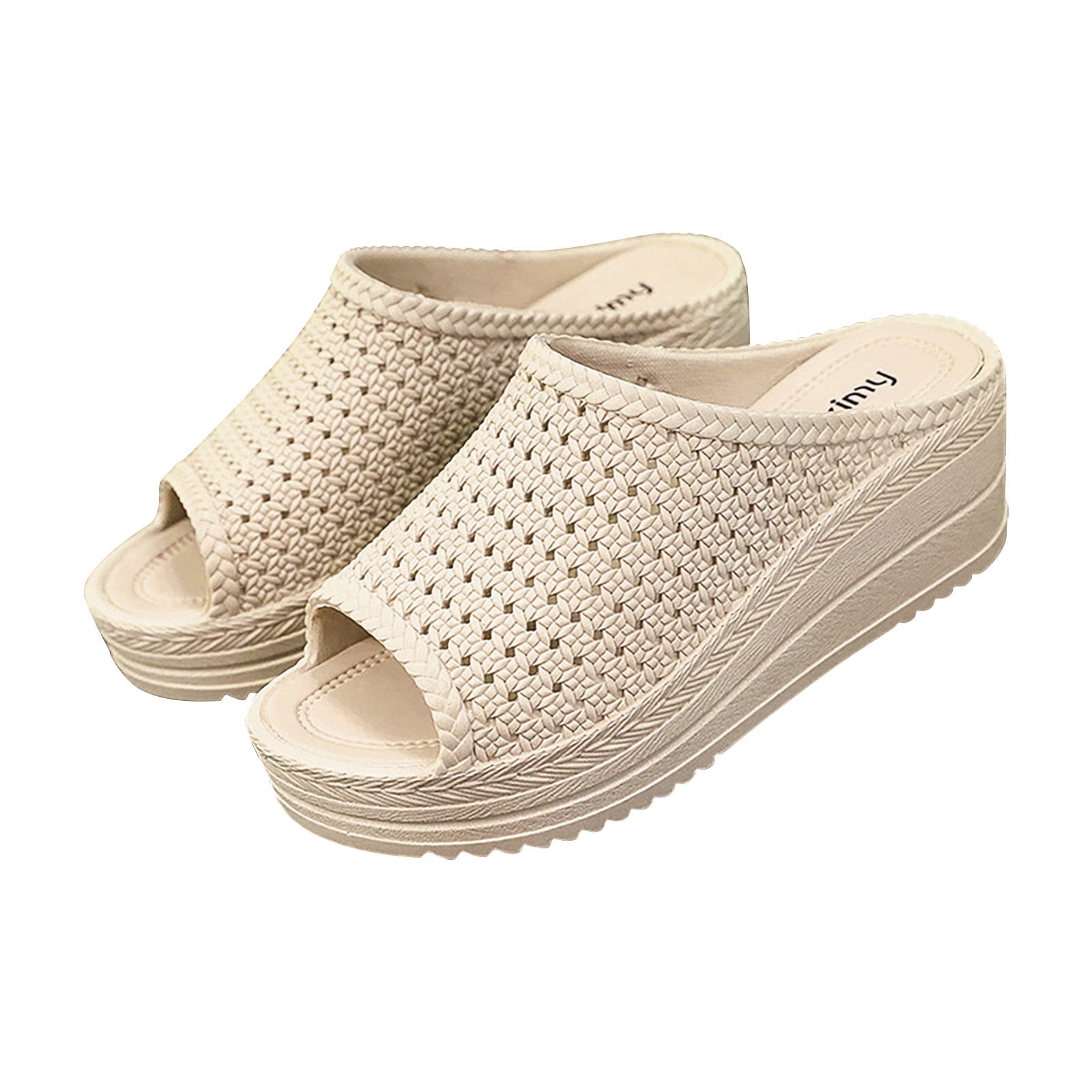 SEMIMAY Women'S Summer Thick Bottom Slope Heel Comfortable Hollow ...