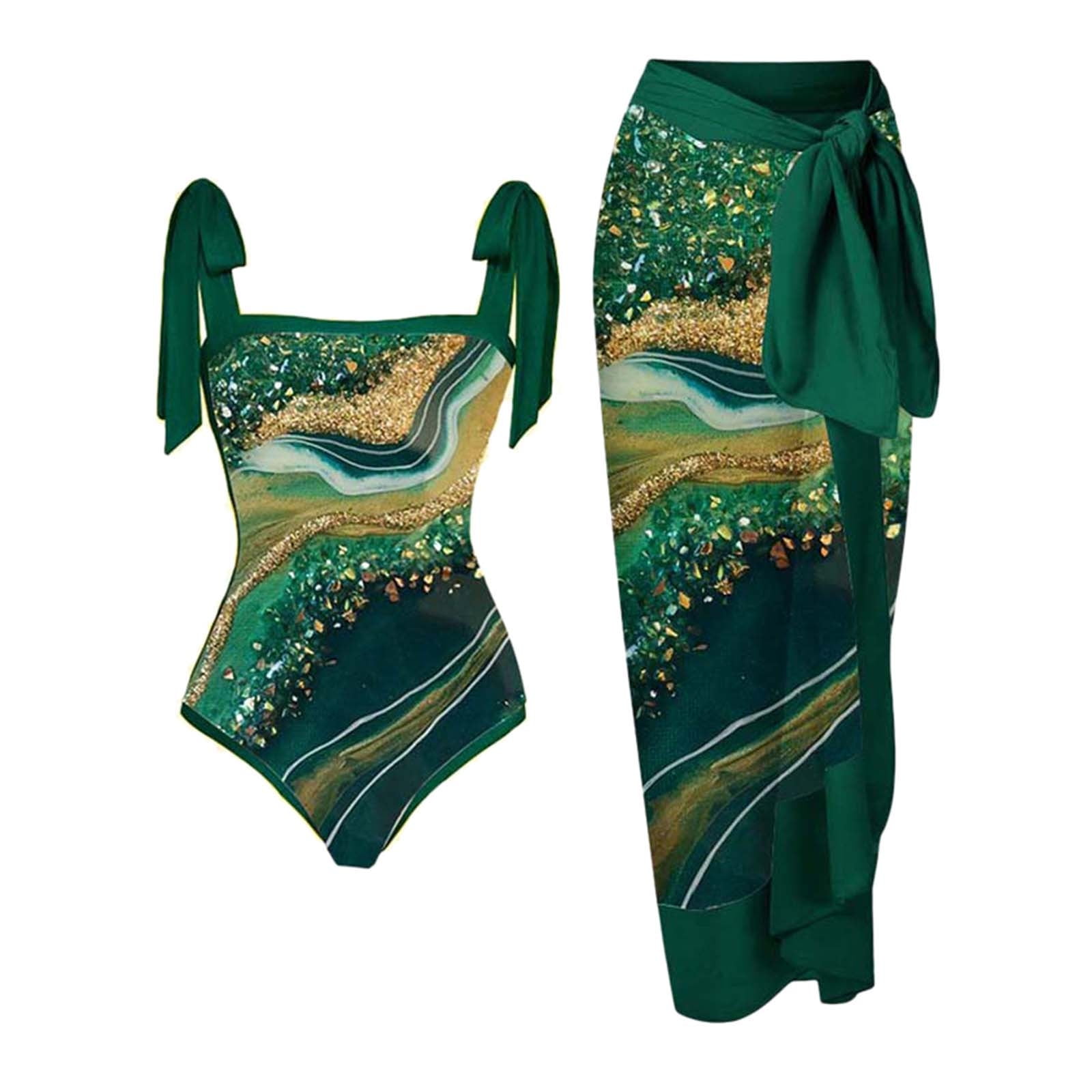 SEMIMAY Women Vintage Colorblock Abstract Floral Print 1 Piece ...