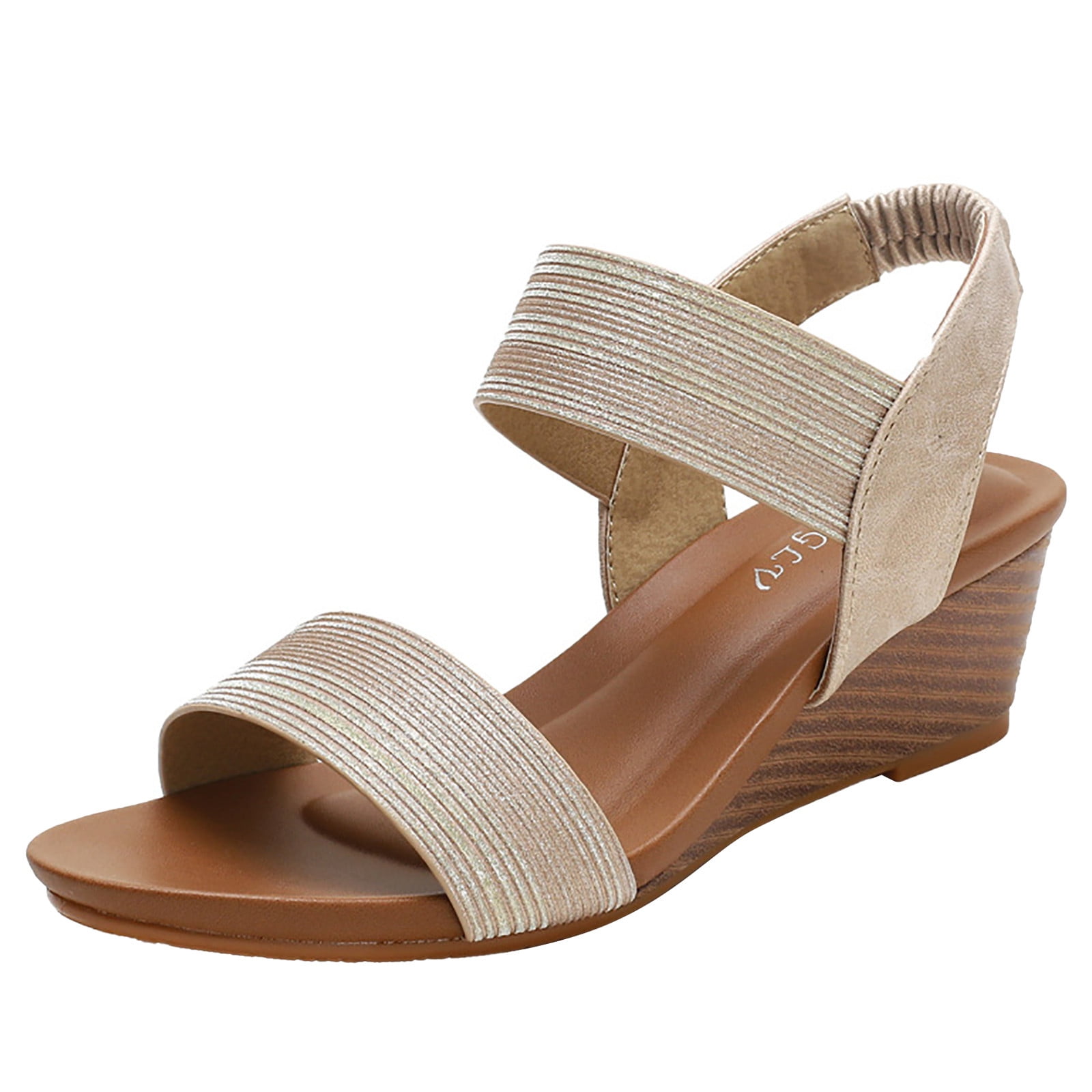 SEMIMAY Women's New Summer Large Wedge Heel Fashion Roman Fairy Sandals ...